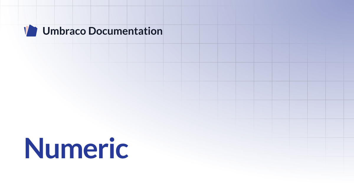 Numeric | Umbraco CMS