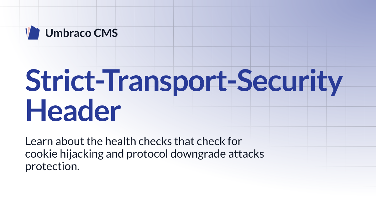 Strict-Transport-Security Header | Umbraco CMS