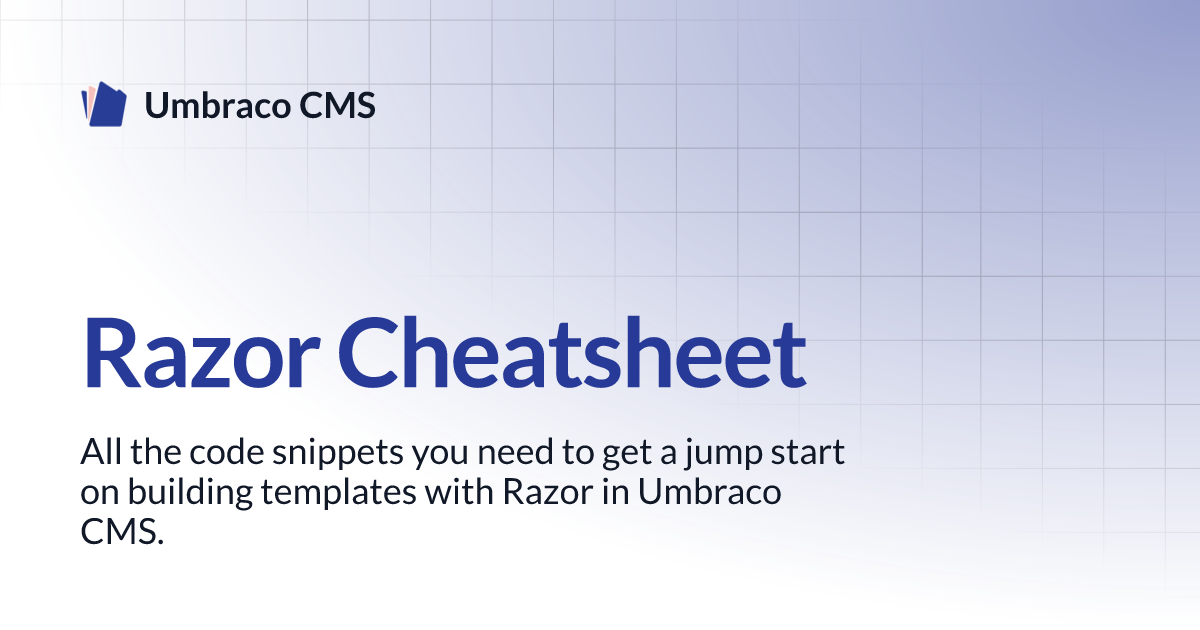 Razor Cheatsheet | Umbraco CMS