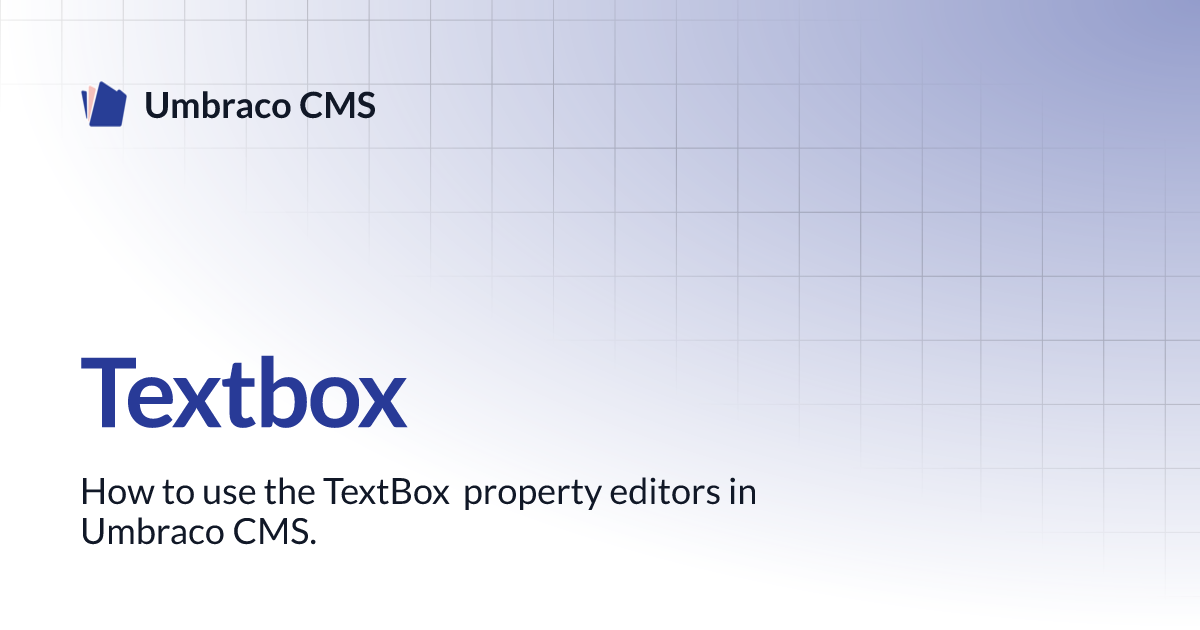 Textbox | Umbraco CMS