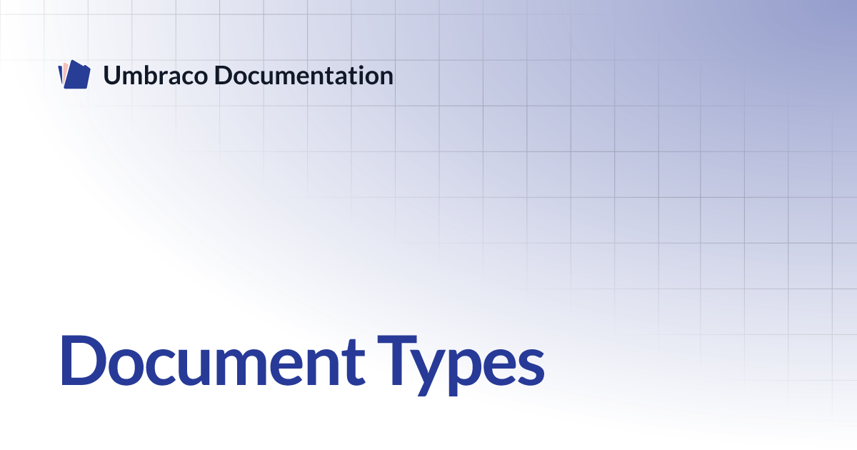 Document Types | Umbraco CMS