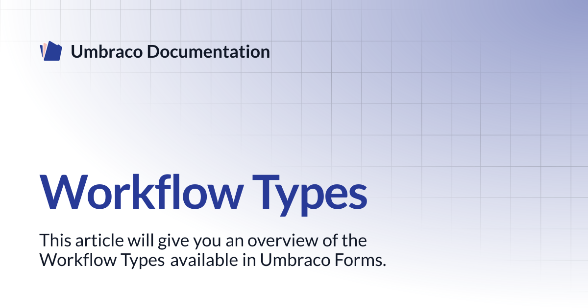 Workflow Types | Umbraco Forms